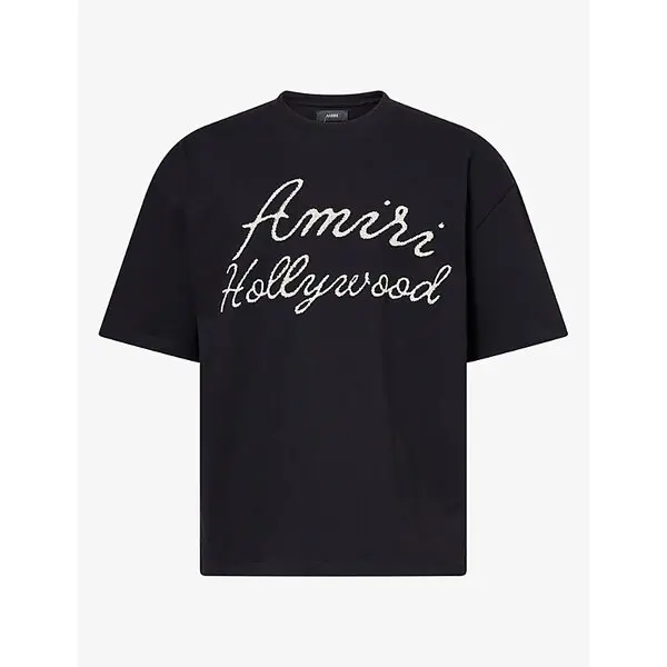 Amiri Hollywood Logo-embroidered Cotton T-shirt