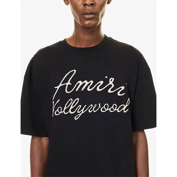 Amiri Hollywood Logo-embroidered Cotton T-shirt