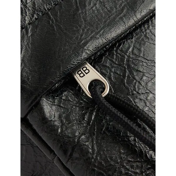 Balenciaga Explorer Double Pouch Leather Messenger Bag - Black