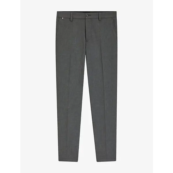BOSS Tapered-leg Slim-fit Cotton-blend Trousers