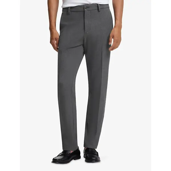 BOSS Tapered-leg Slim-fit Cotton-blend Trousers