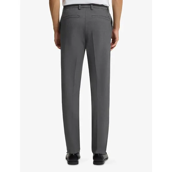 BOSS Tapered-leg Slim-fit Cotton-blend Trousers