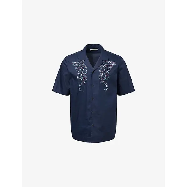 Dries Van Noten Short-sleeve Embroidered Cotton Shirt