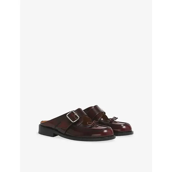 Marni Bambi Buckle Leather Sabot Mules