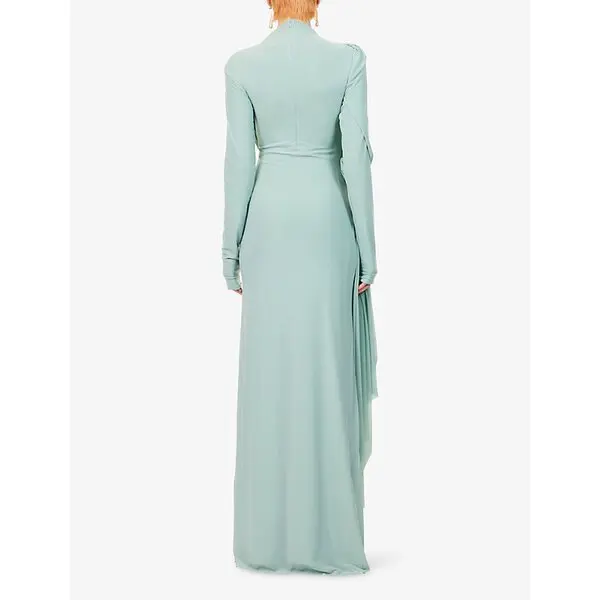 DEME Donna Draped Stretch-jersey Maxi Dress