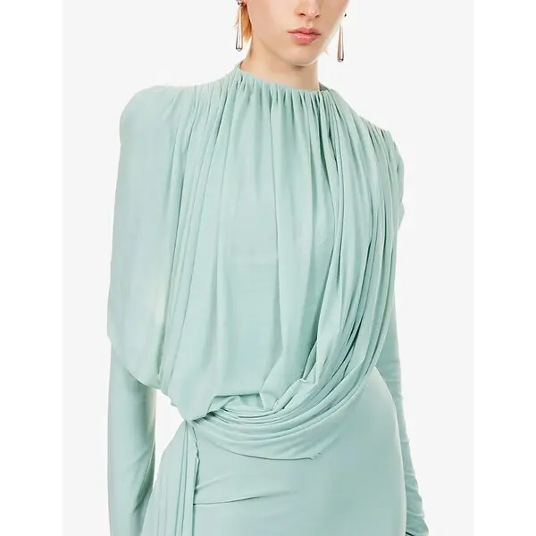 DEME Donna Draped Stretch-jersey Maxi Dress