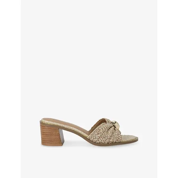 Steve Madden Ease Raffia Heeled Sandals - Beige Comb
