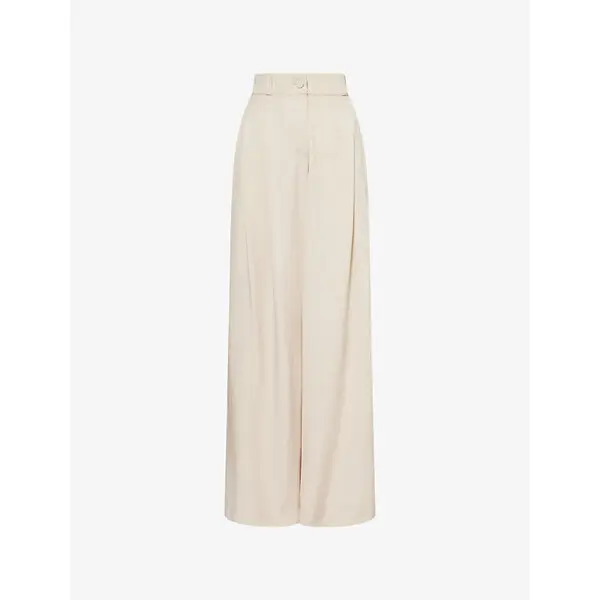 REBIRTH Wide-leg Mid-rise Woven Trousers