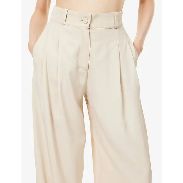REBIRTH Wide-leg Mid-rise Woven Trousers