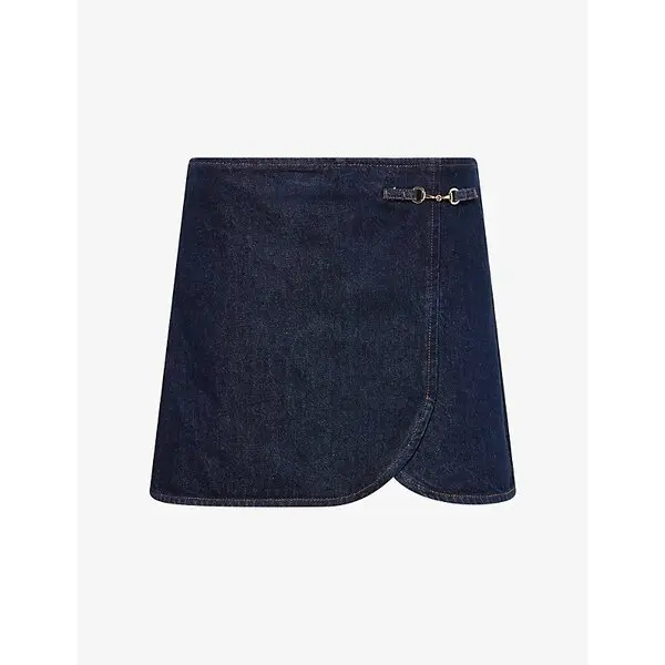 Paige Montanna Wrap Denim Mini Skirt