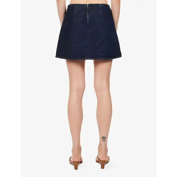 Paige Montanna Wrap Denim Mini Skirt