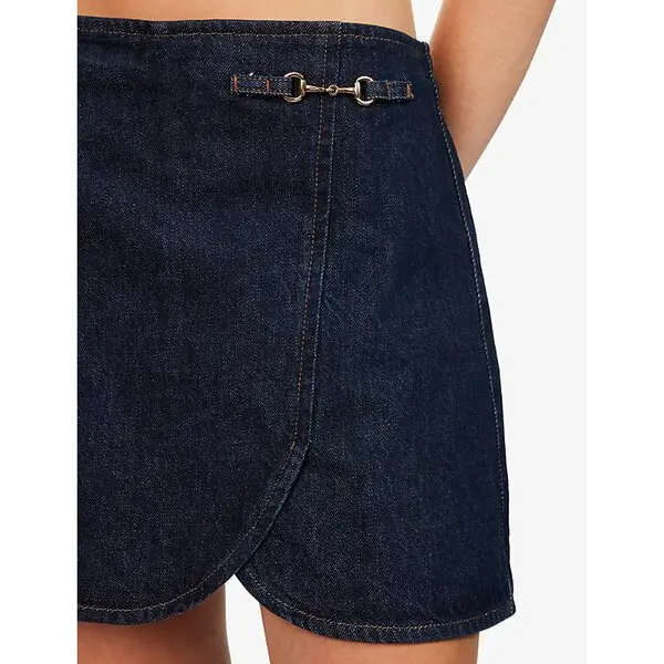 Paige Montanna Wrap Denim Mini Skirt