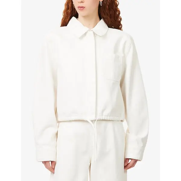 THE COUTURE CLUB Padded Shoulder Cotton Denim Jacket