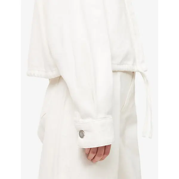 THE COUTURE CLUB Padded Shoulder Cotton Denim Jacket