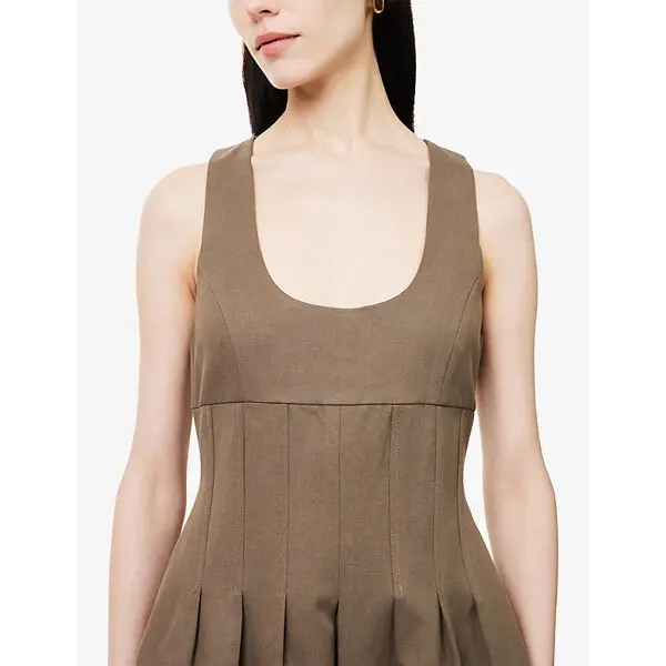 Oddmuse Cinched Cotton-blend Midi Dress