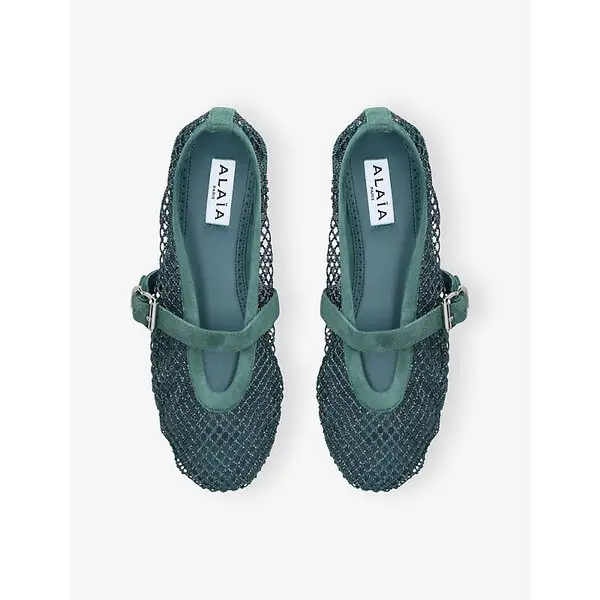 Alaïa Ballerina Mesh And Suede Ballet Flats