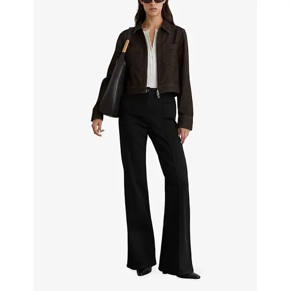 REISS Lotta Cropped Denim Jacket