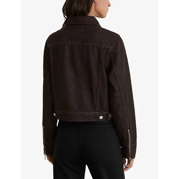 REISS Lotta Cropped Denim Jacket