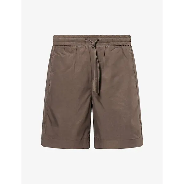 THE COUTURE CLUB Cupro Panelled Woven Shorts