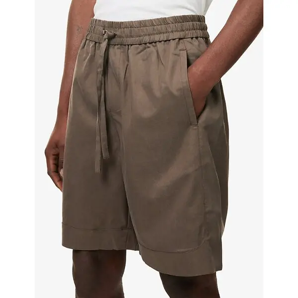 THE COUTURE CLUB Cupro Panelled Woven Shorts