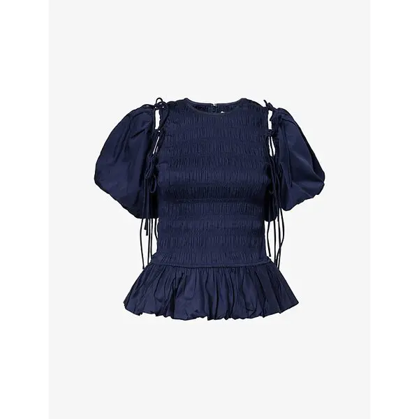 DAMSON MADDER Becca Shirred Cotton Blouse