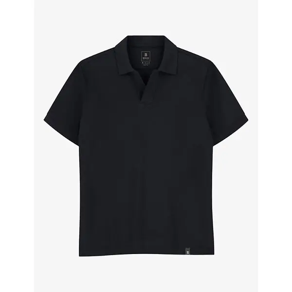 Boggi Milano Open-collar Stretch Cotton-blend Polo