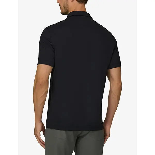 Boggi Milano Open-collar Stretch Cotton-blend Polo