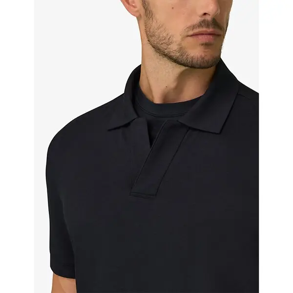 Boggi Milano Open-collar Stretch Cotton-blend Polo