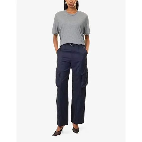 THE FRANKIE SHOP Kelly Woven Cargo Trousers - Navy
