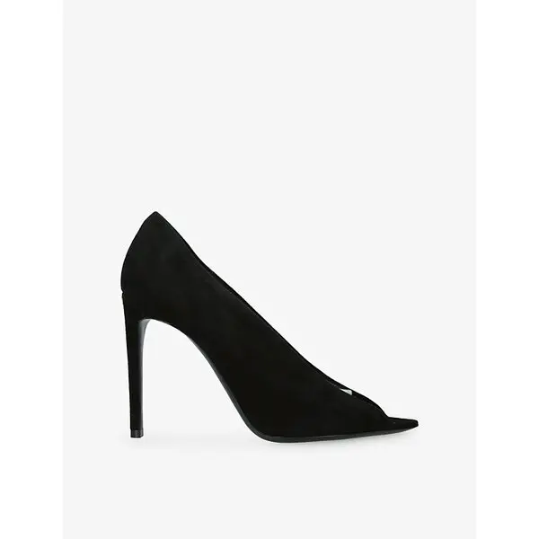 Valentino Garavani Révélé 105 Suede Peep-toe Pumps - Blk/other