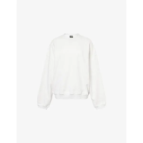 RU & ROCKA Logo Embroidered Cotton Sweatshirt - Grey