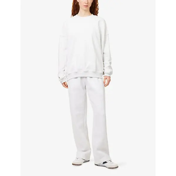 RU & ROCKA Logo Embroidered Cotton Sweatshirt - Grey