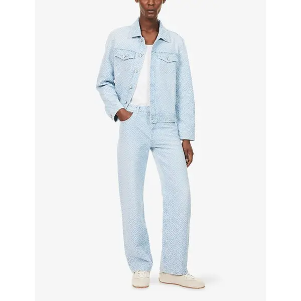 Casablanca Monogram-print Embroidered Denim Jacket