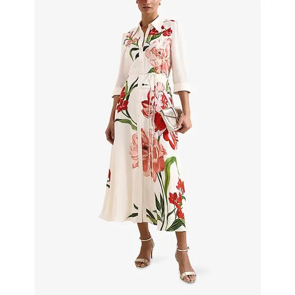 PHASE EIGHT Anabella Floral-print Woven Midi Dress