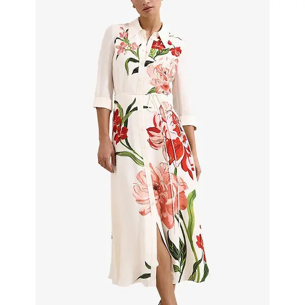 PHASE EIGHT Anabella Floral-print Woven Midi Dress
