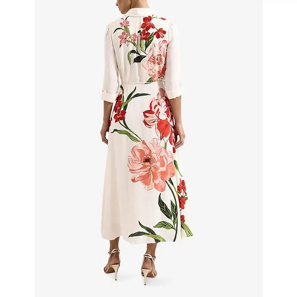 PHASE EIGHT Anabella Floral-print Woven Midi Dress