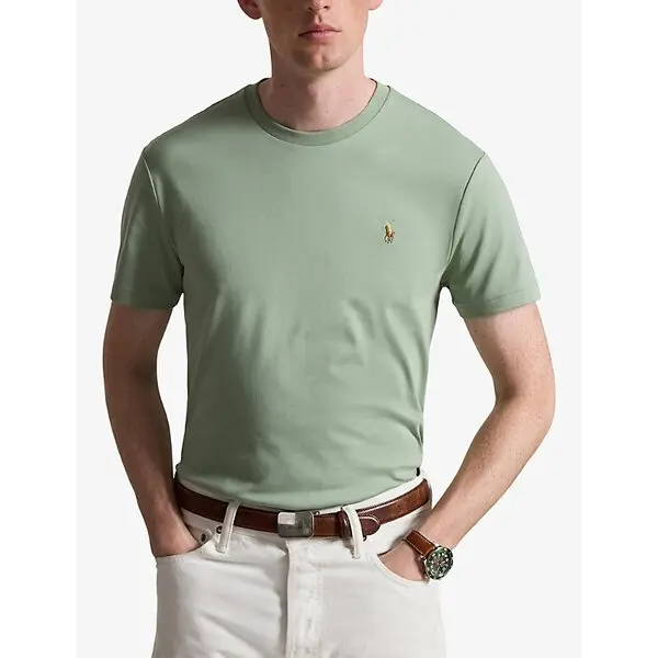 Polo Ralph Lauren Logo-embroidered Short-sleeve Cotton T-shirt - Light Green