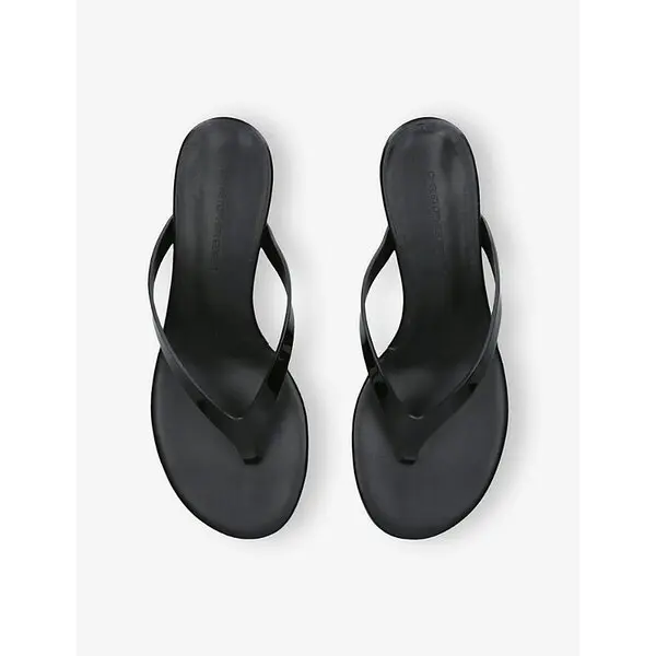 Christopher Esber Patent Leather Wedge Sandals - Black