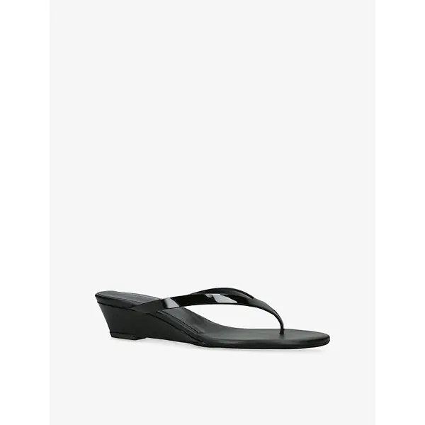 Christopher Esber Patent Leather Wedge Sandals - Black