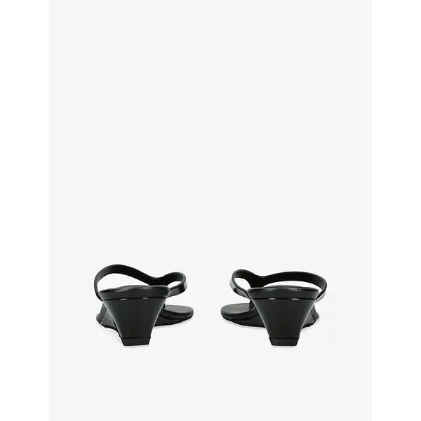 Christopher Esber Patent Leather Wedge Sandals - Black