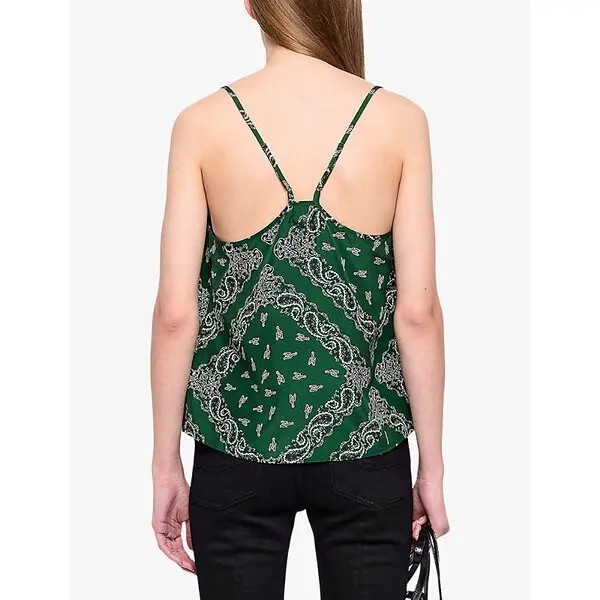Zadig&Voltaire Cespa V-neck Graphic-print Silk Cami