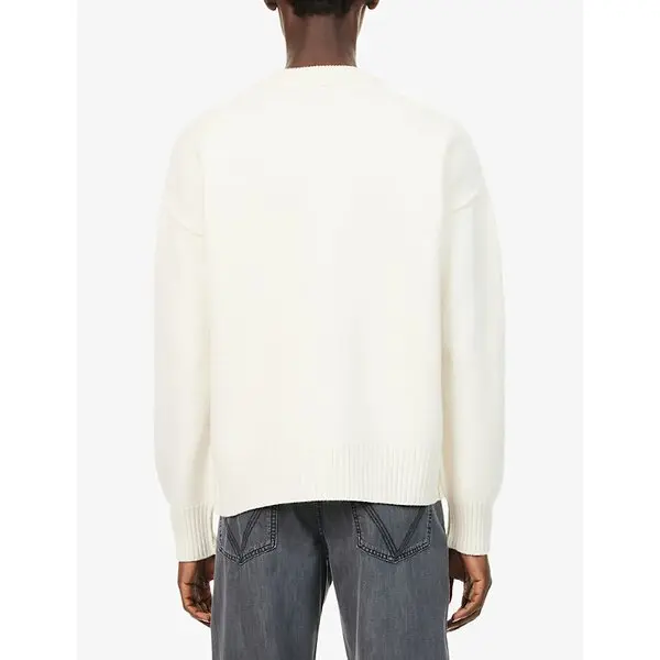 AMI Paris Logo-knit Wool Jumper