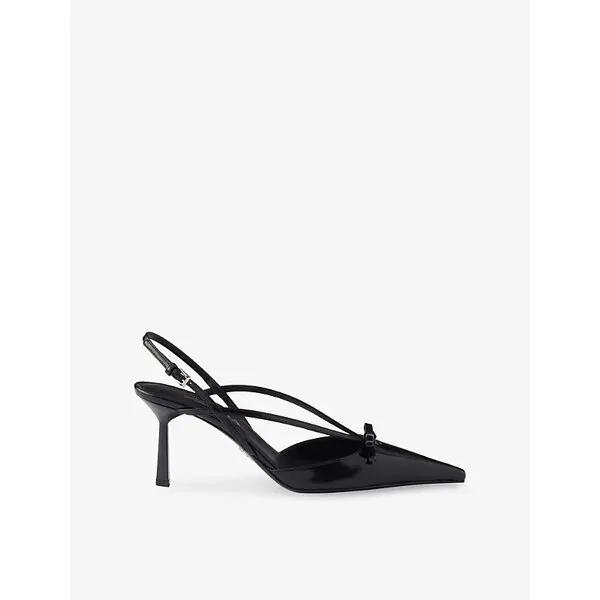 Prada Brushed Leather Slingback Heeled Courts