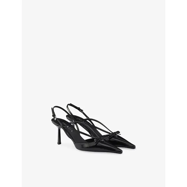 Prada Brushed Leather Slingback Heeled Courts