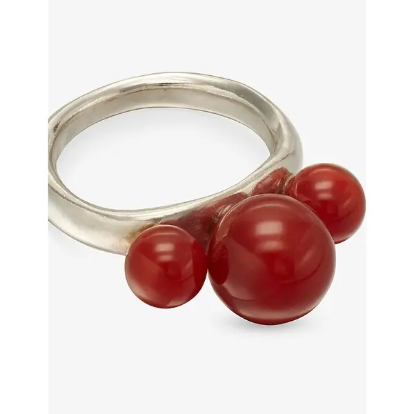 BEATRIZ PALACIOS Folklore Sterling-silver And Red Agate Ring