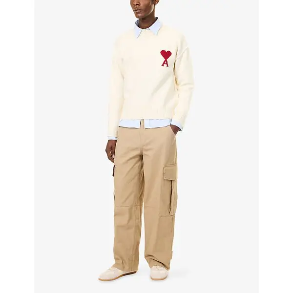 AMI Paris Baggy Fit Cotton Cargo Trousers