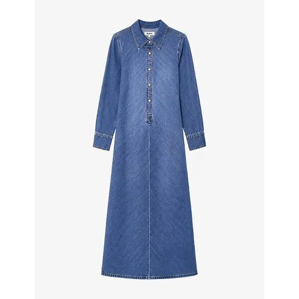 RO&ZO Denim Maxi Shirt Dress