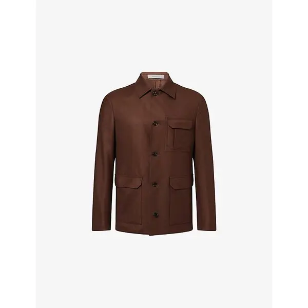 Corneliani Notch-lapel Virgin-wool And Cashmere-blend Overshirt