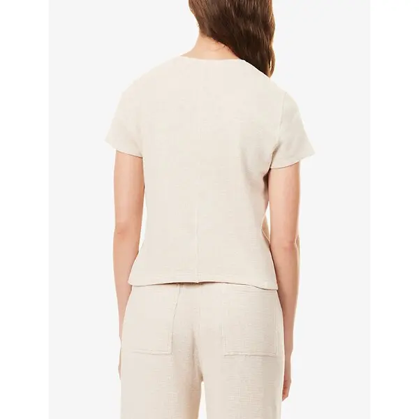 ME+EM Waffle Short-sleeve Cotton Top