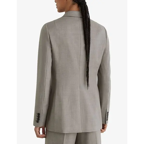 REISS Darcy Double-breasted Wool-blend Blazer